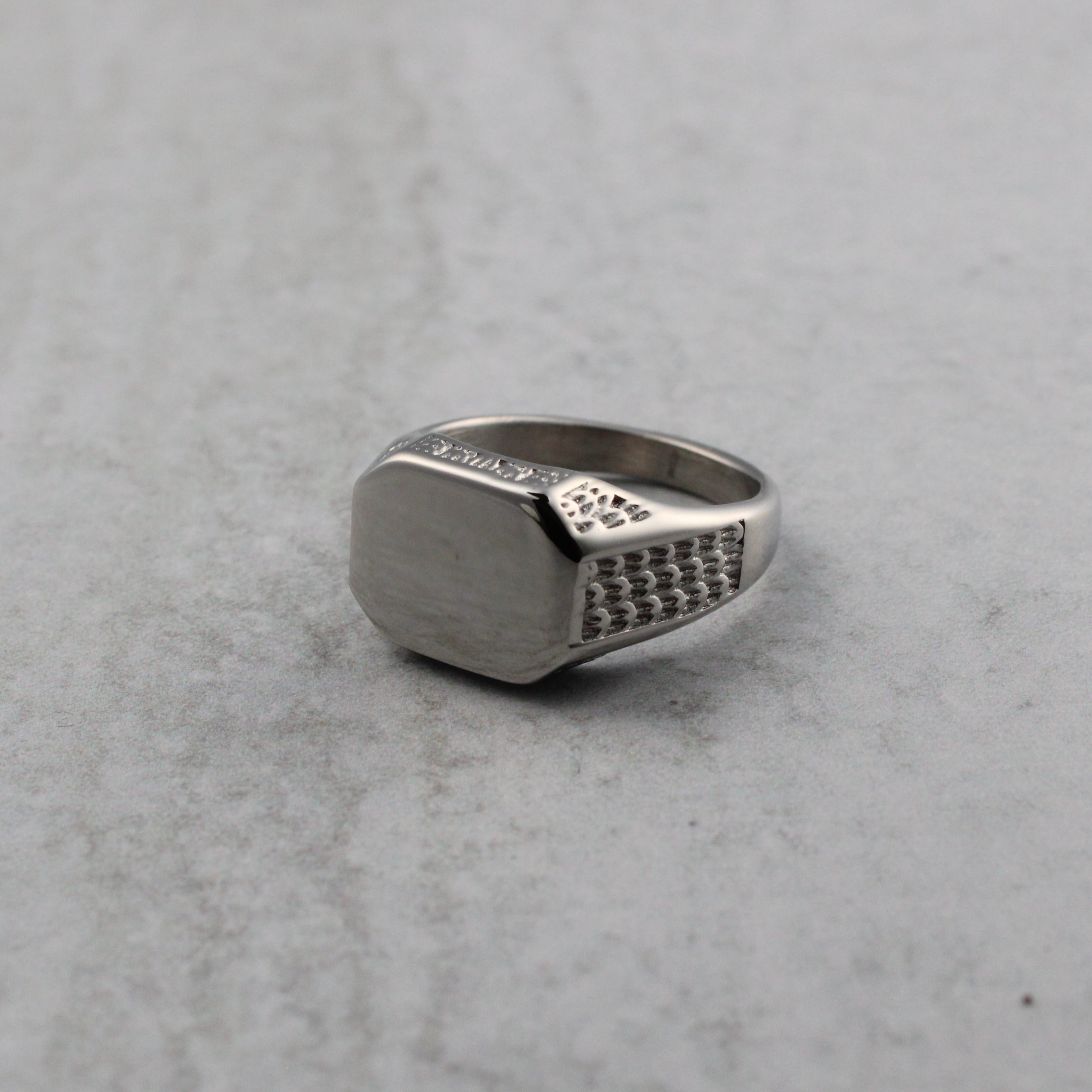 Silver Dragon Scale Signet Ring – FAMED GOODS